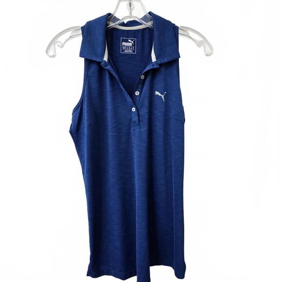 Puma | Tops | Puma Womens Sleeveless Polo Top Blue | Poshmark